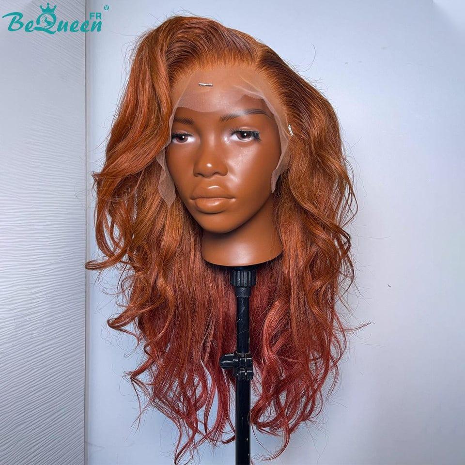 Bequeen Perruque Longue à Dentelle Frontale 13x4 Cheveux curly de couleur #1b/33 Marron Clair ...