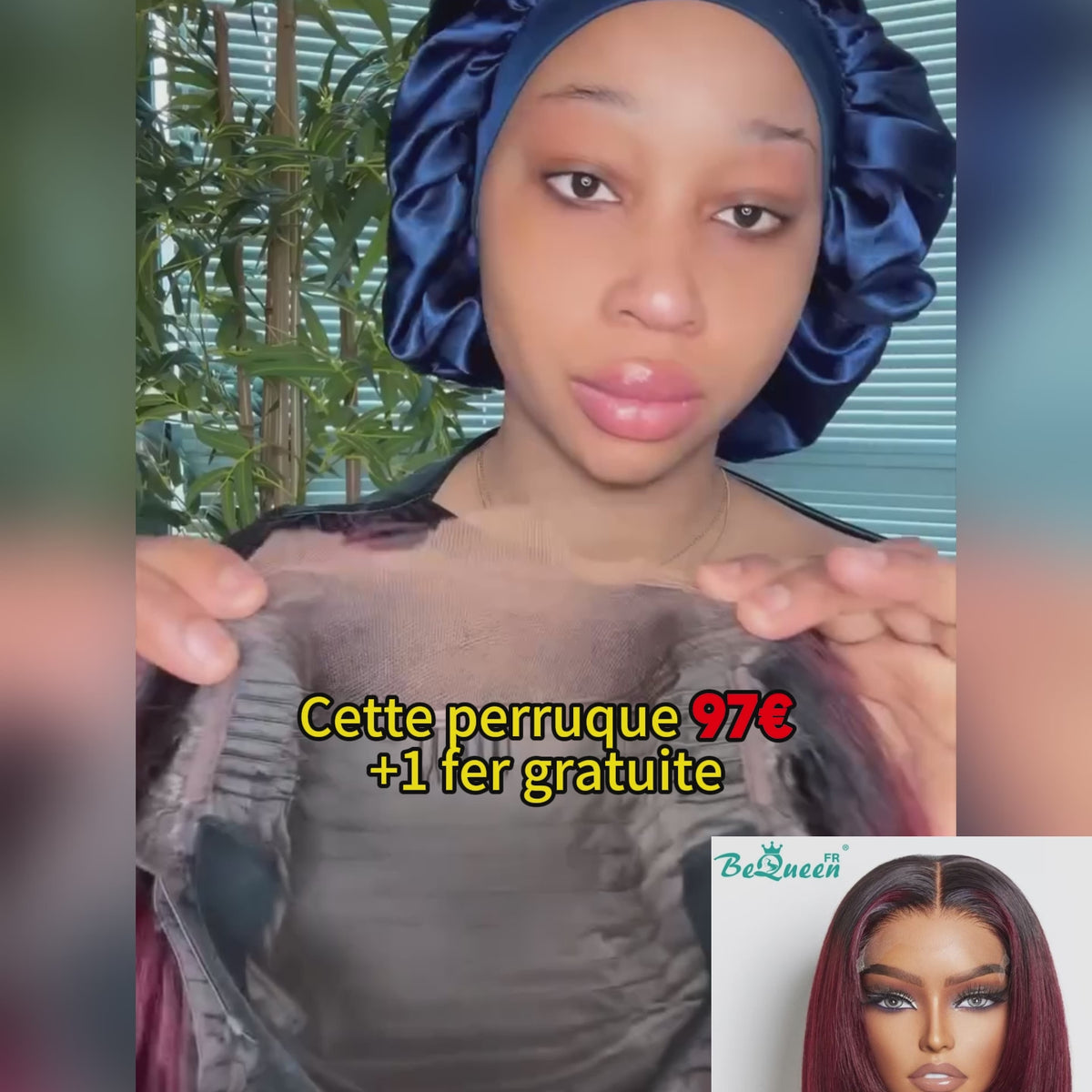 BeQueen "Emma" Perruque Bob Lisses racine noir ou Bordeaux Rouge avec – BeQueenWig FR