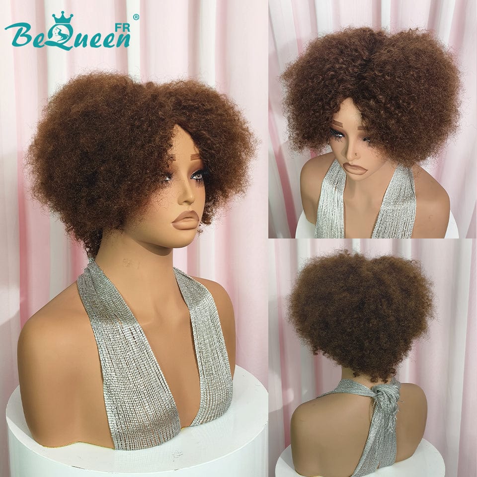 BeQueen "Addi" Perruque Bob Afro Curly Marron Sans colle perruque natu ...