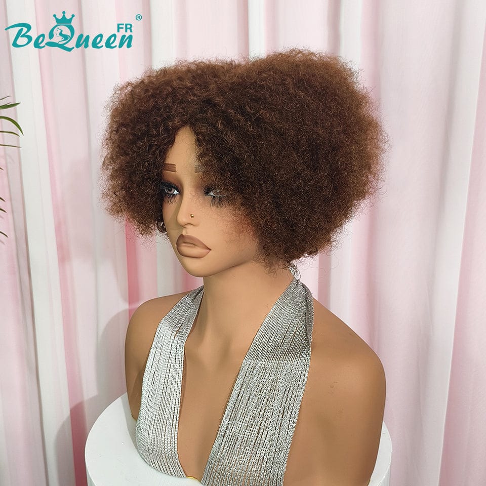 BeQueen "Addi" Perruque Bob Afro Curly Marron Sans colle perruque natu ...