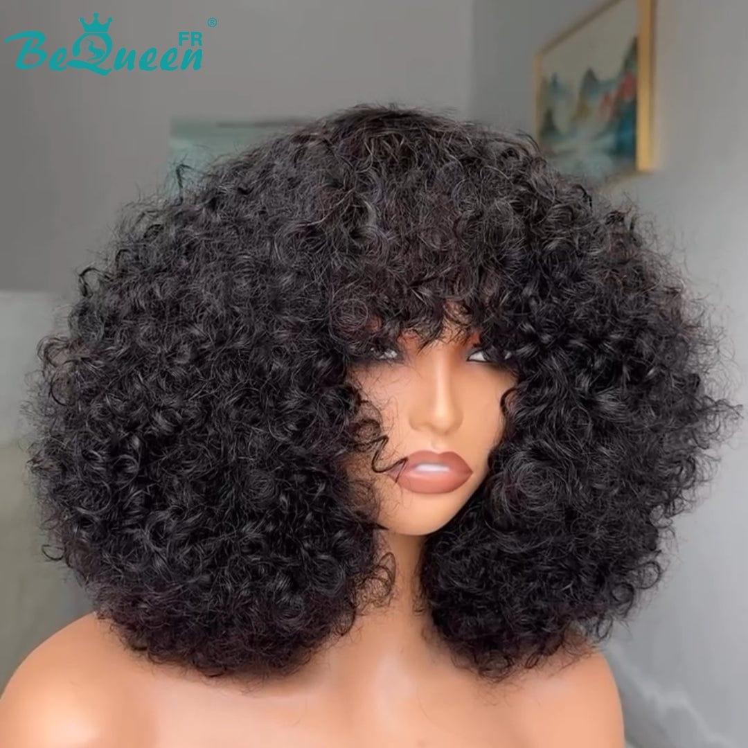 BeQueen Perruque Longue Curly Wave à Dentelle frontale 13X4 Pre-plucked ...
