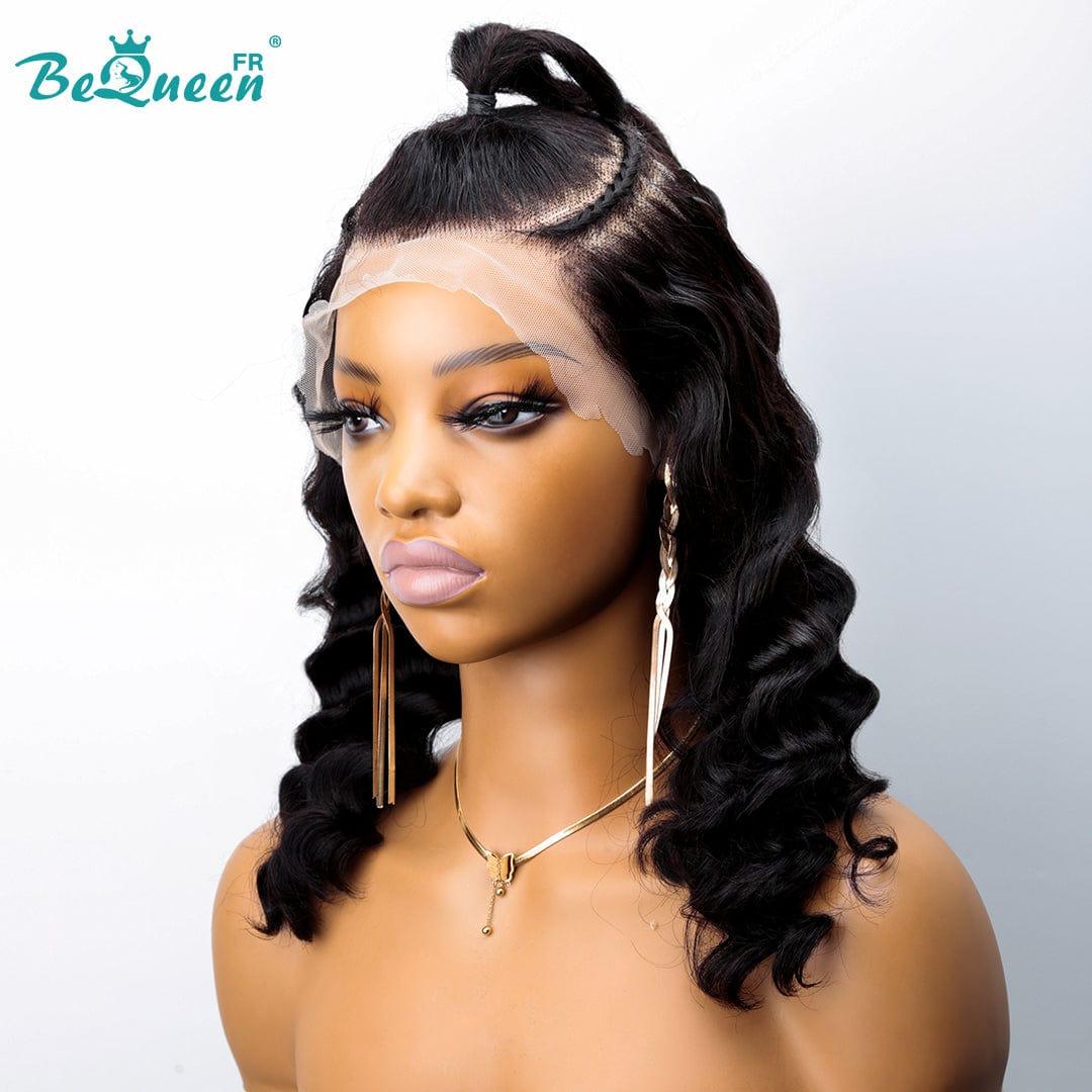 BeQueen Perruque Longue Curly Wave à Dentelle frontale 13X4 Pre-plucked ...