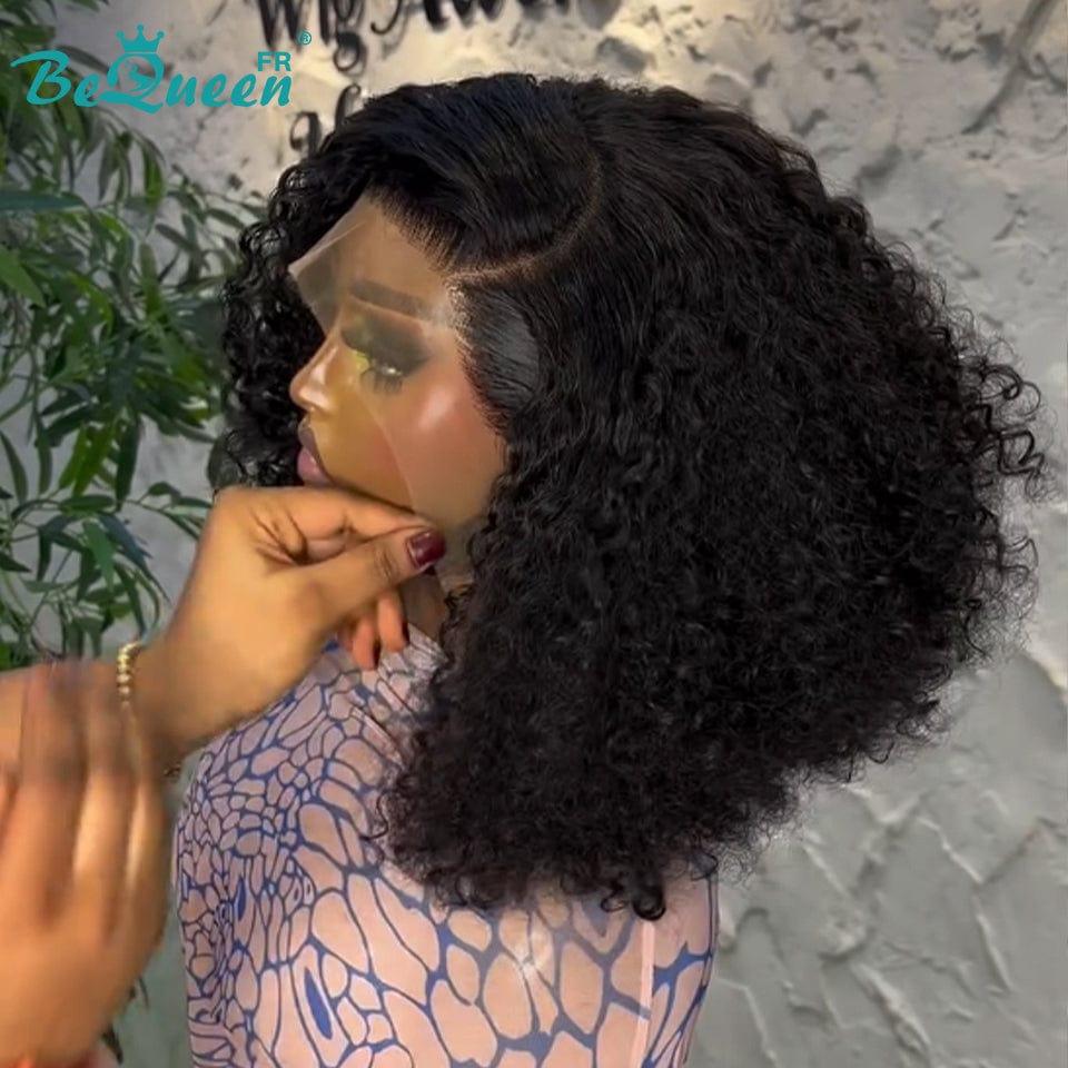 BeQueen Perruque Longue Curly Wave à Dentelle frontale 13X4 Pre-plucked ...