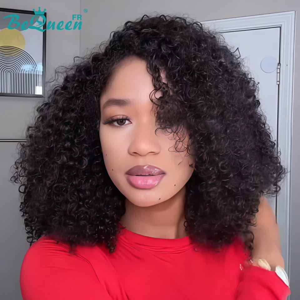 BeQueen Perruque Longue Curly Wave à Dentelle frontale 13X4 Pre-plucked ...