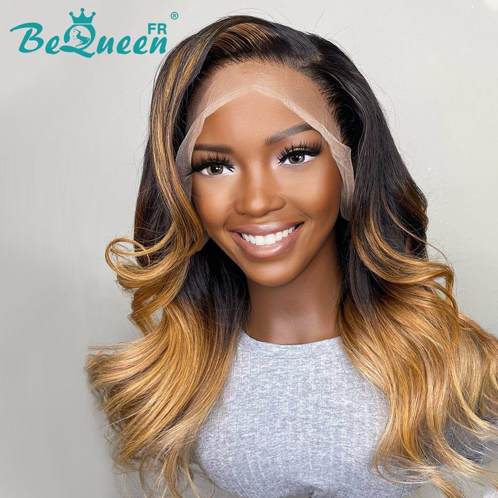 BeQueen Perruque “Natacha” en Frontale Noir et Miel – BeQueenWig FR