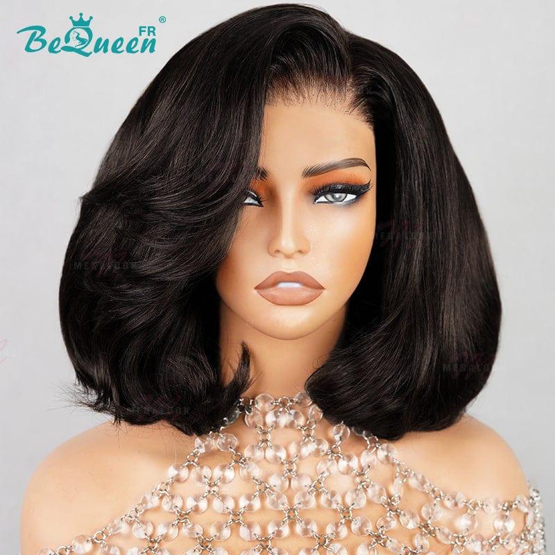 BeQueen “Stephanie” Perruque Bob Bouncy Curl avec Lace Closure Noir Su ...