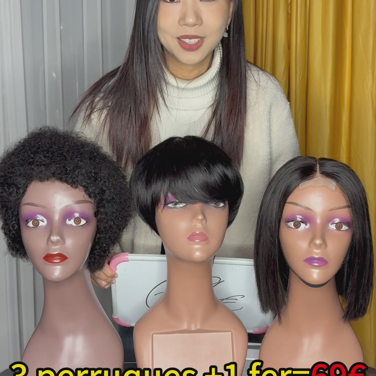 BEQUEEN 3 PERRUQUES COMBO NO.295 – BeQueenWig FR